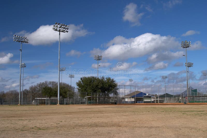 Softball fields stock photo. Image of city, texas, building - 1361348