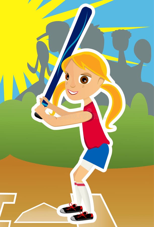 Girl Softball Stock Illustrations – 366 Girl Softball Stock ...