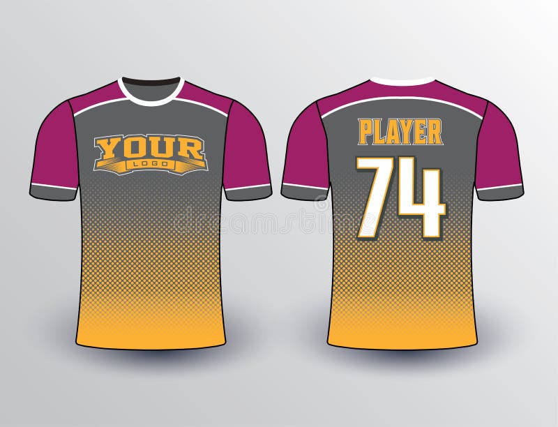 Gold Charcoal Pink Unique Color Combination Jersey Mockup Stock Vector ...
