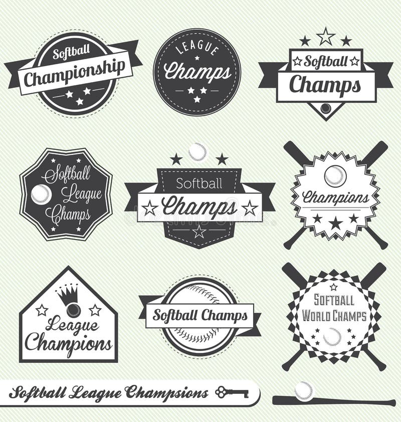 Retro Billiards League Labels and Stickers Stock Vector - Illustration ...