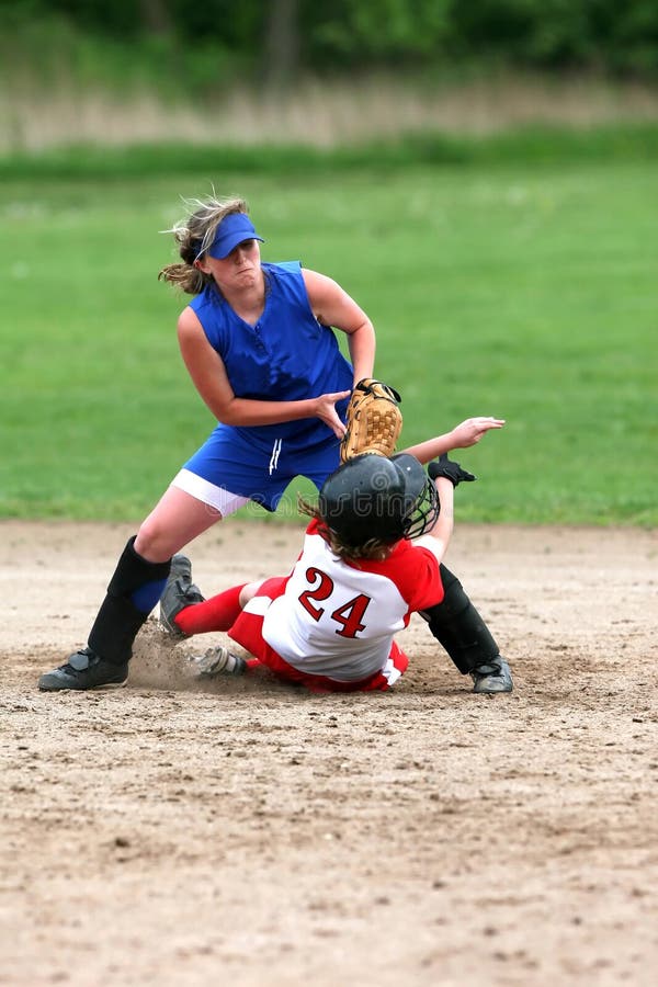 Girl S Softball Outfielders Editorial Stock Image - Image of opposition ...