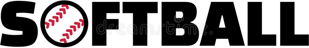 Softball word with ball stock vector. Illustration of symbol - 106172173