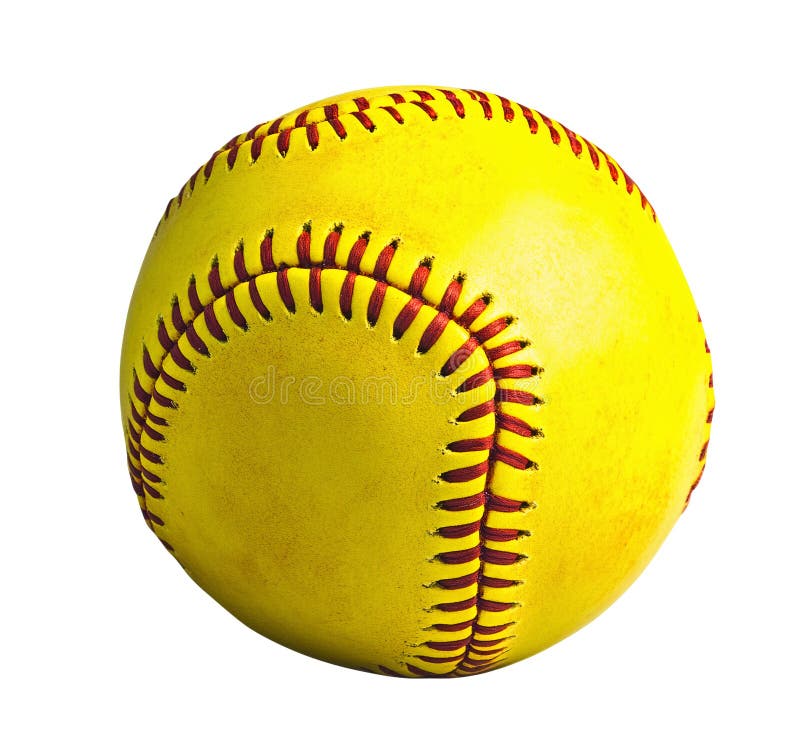 Softball Yellow Ball - Isolated on White Background Stock Image ...