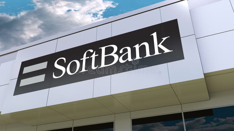 SoftBank Logo on the Modern Building Facade. Editorial 3D Rendering ...