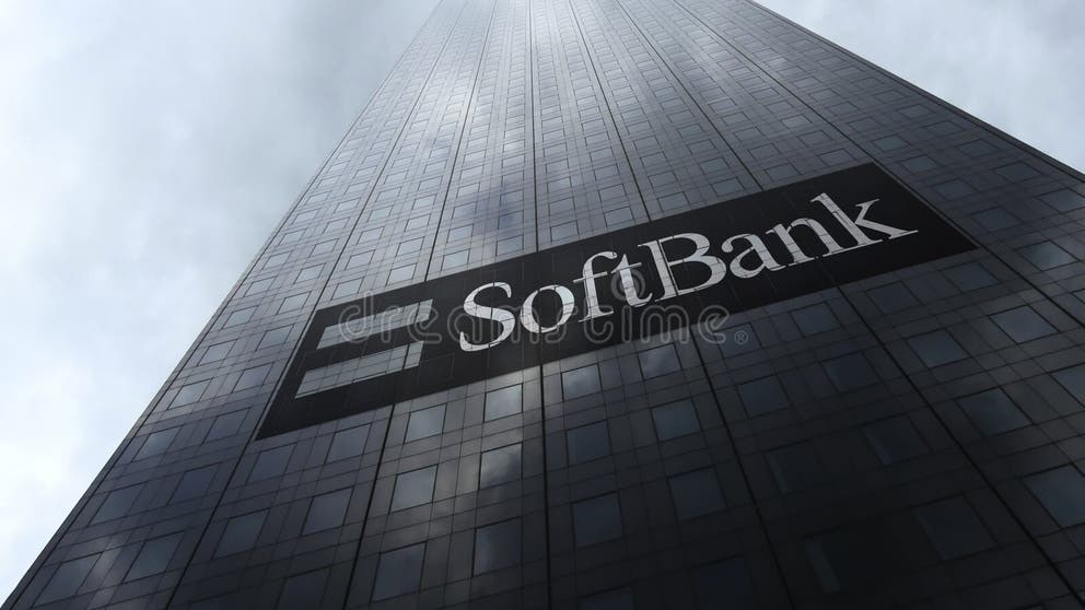 SoftBank Logo on a Skyscraper Facade Reflecting Clouds. Editorial 3D ...