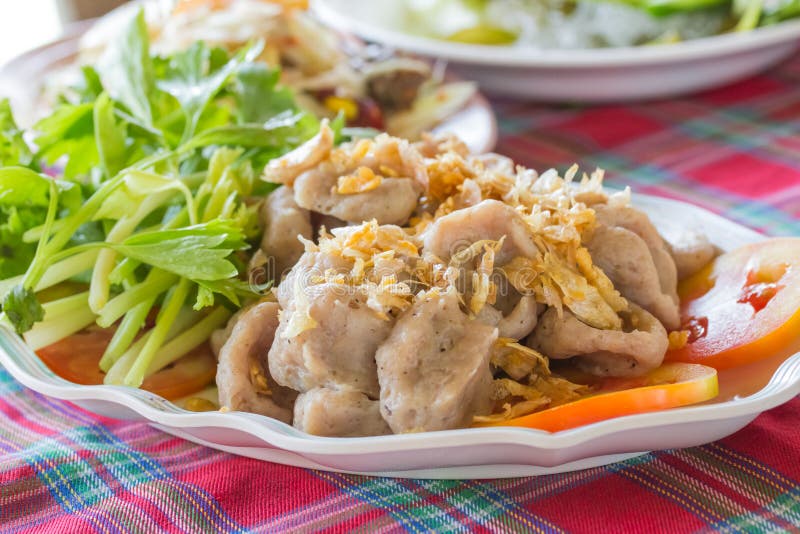 Softboiled Fish Balls in Thai-style Served Stock Image - Image of ball ...