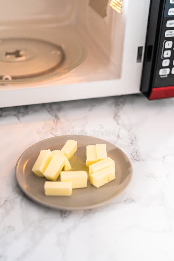 Softening unsalted butter stock image. Image of making - 294499923