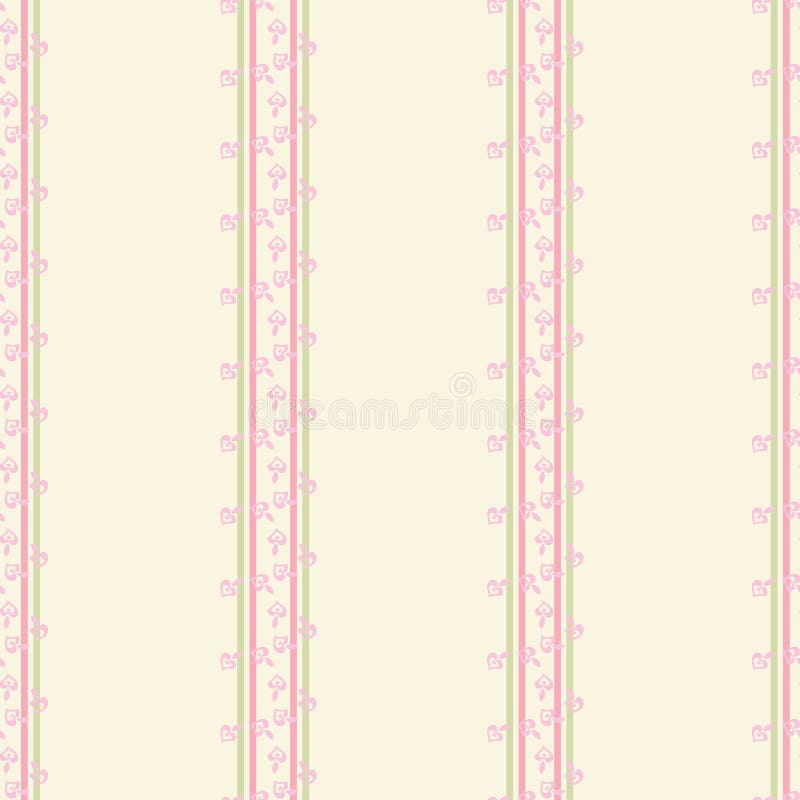 Columns of Pink Flowers on Cream Background Stock Vector - Illustration ...