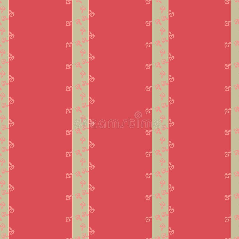 Green Columns of Tiny Flowers on Bright Red Stock Vector - Illustration ...
