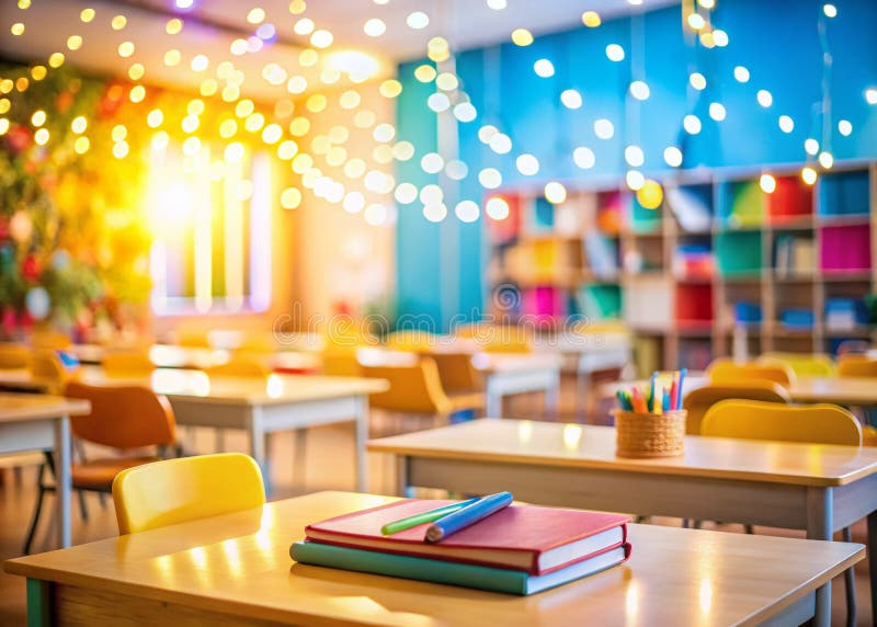 SoftFocus Classroom Teacher Background Inspiring Education Stock Image ...