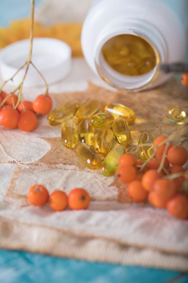 Softgels with Rowan Berries Oil. Stock Photo - Image of diarrhea ...