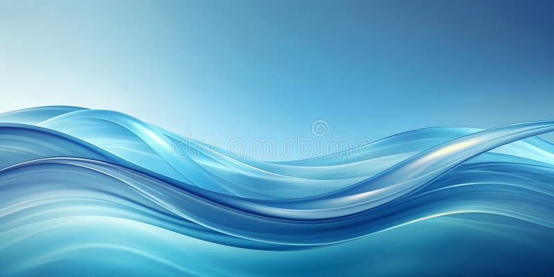 Softly Billowy Blue Waves on Subtle Gradient Background Generative AI ...