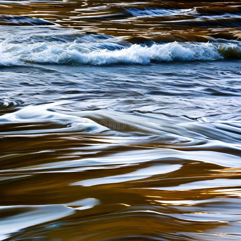 A Softly Blurred Image of Flowing Water in a River, Capturing the ...