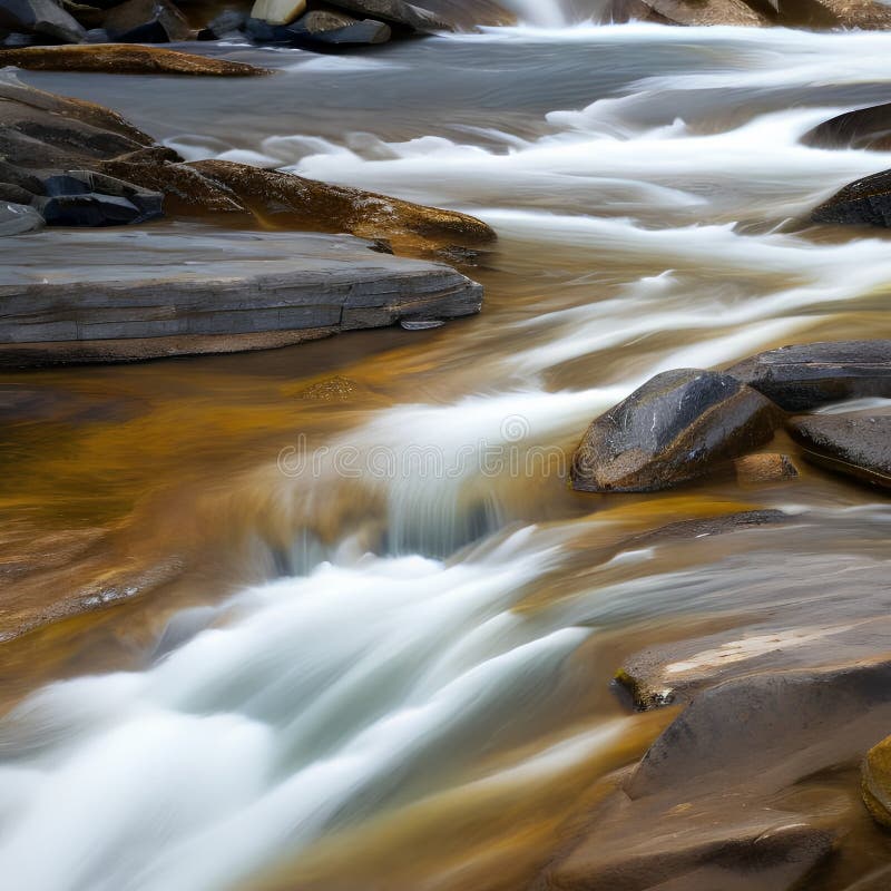 A Softly Blurred Image of Flowing Water in a River, Capturing the ...