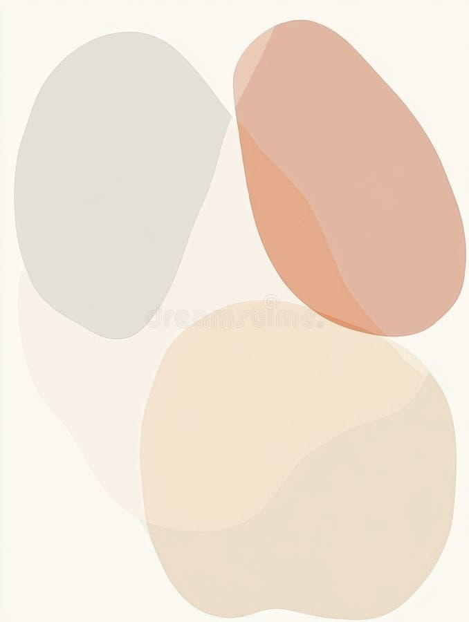 Softly Colored Abstract Shapes Overlap, Creating a Harmonious Balance ...
