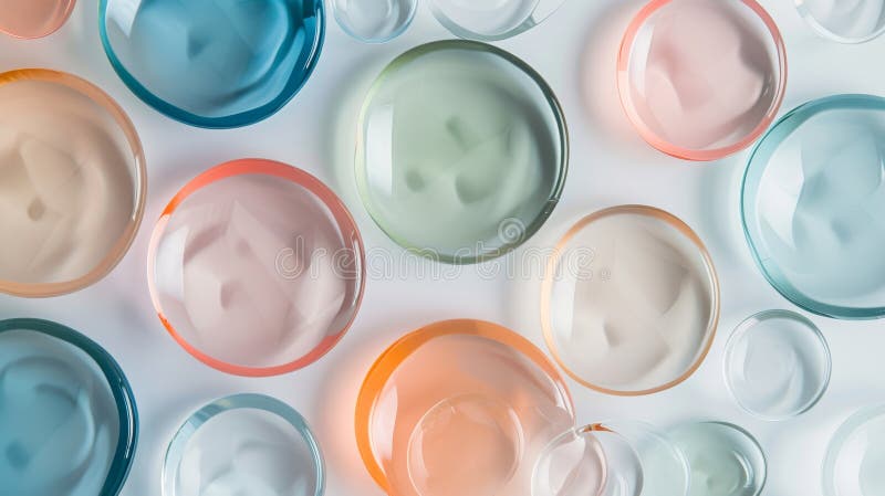 Softly Colored Translucent Glass Bubbles in a Floating Pattern Stock ...