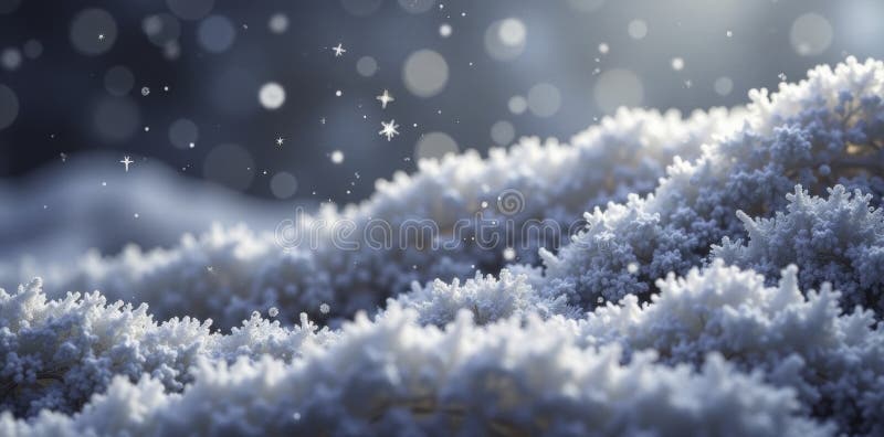 Softly Falling Snowflakes on a Grey Soft Fluffy Blanket Textile ...