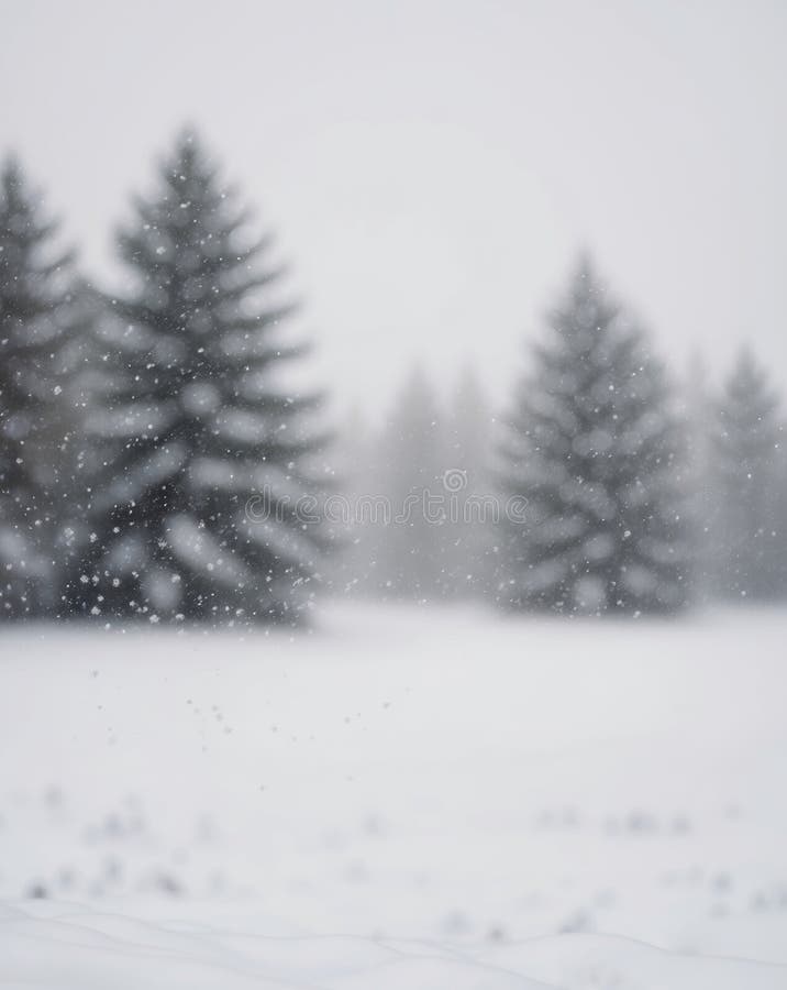 Softly Falling Snowflakes in a Winter Wonderland Landscape. Stock Image ...