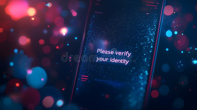 Softly Glowing Digital Interface for Identity Verification Stock ...