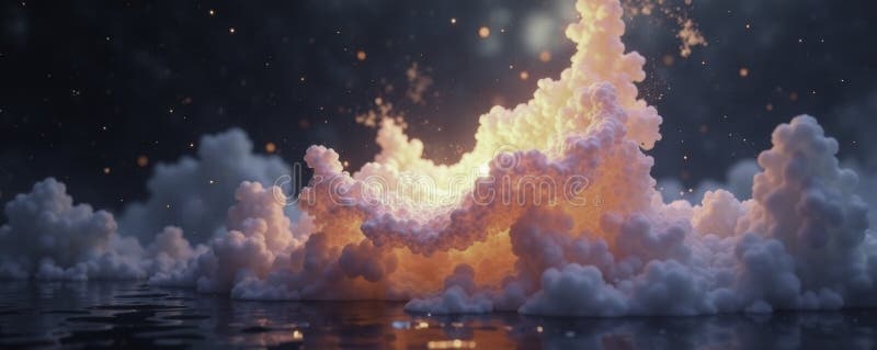 Softly Glowing, Luminescent Light Emanating from an Amorphous Shape ...