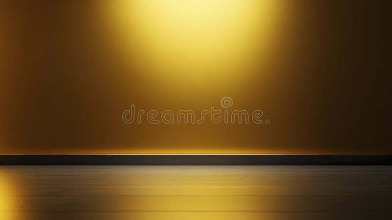 Softly Glowing Yellow Background with Subtle Light Reflection on Floor ...