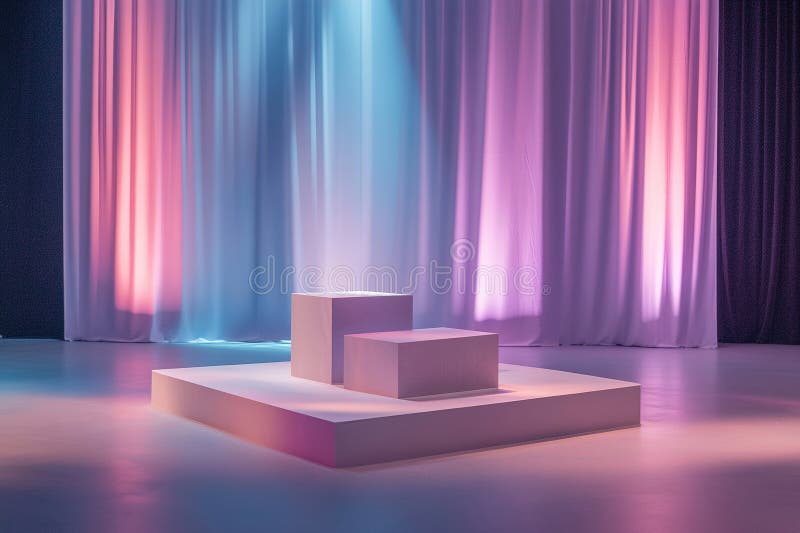 Softly Illuminated Stage Features Abstract Light Projections Creating a ...