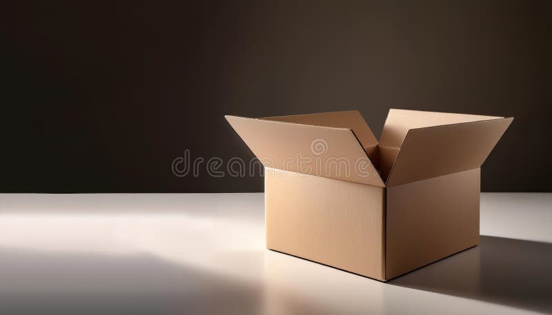Softly Lit Cardboard Box Resting on Clean Surface Inviting ...