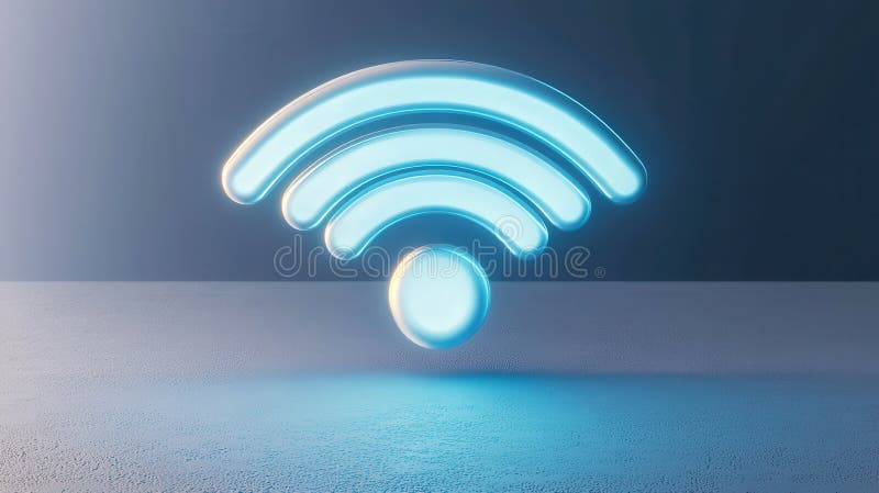 Softly Lit 3D WiFi Icon in Contemporary Tech Style Stock Illustration ...