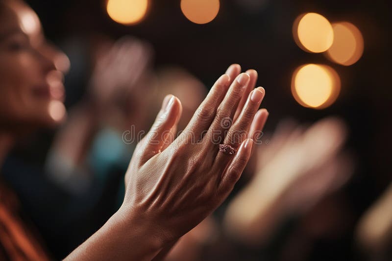 Softly Lit Hands Clapping in Appreciation Create a Sense of Celebration ...