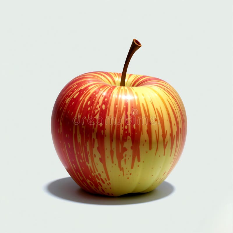 Softly Shaded Airbrushed Apple with Smooth Gradients Stock Illustration ...