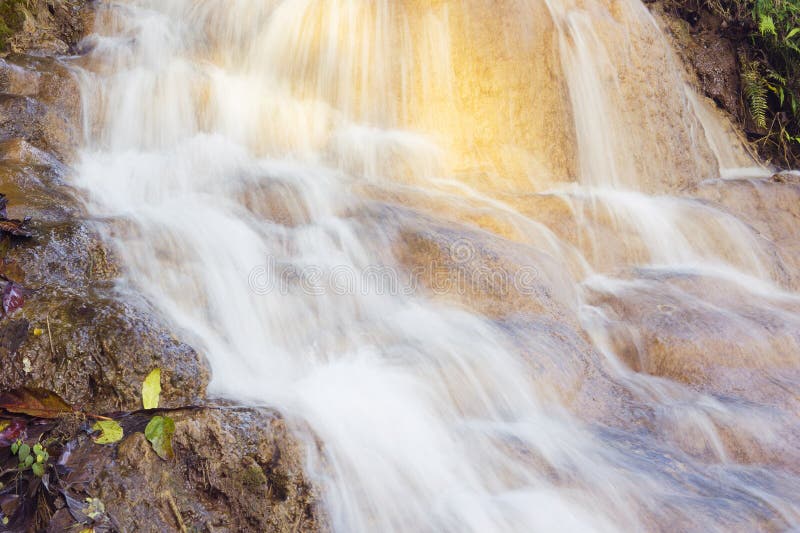 Softness of the Thara Rak Waterfall Stock Photo - Image of idyllic ...