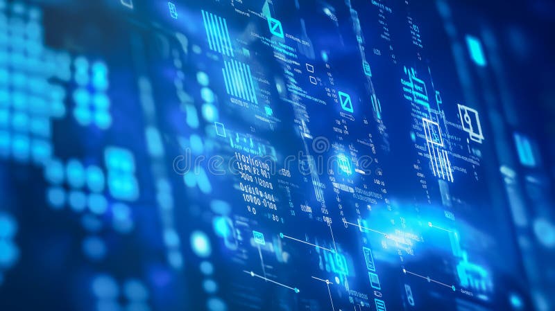 Software Abstract Background Displaying Dynamic Data Patterns and ...