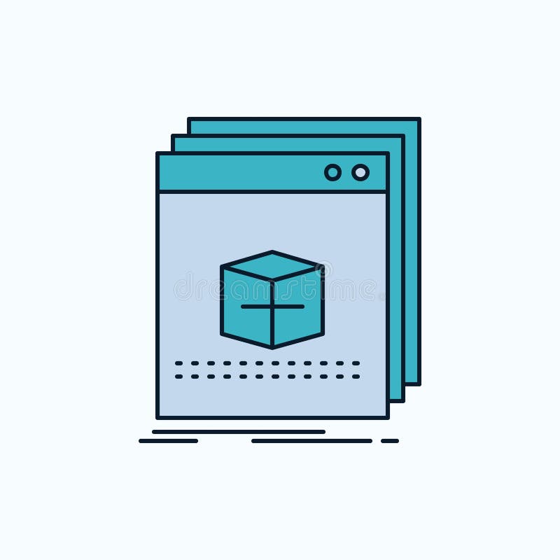 Software, App, Application, File, Program Flat Icon. Green and Yellow ...