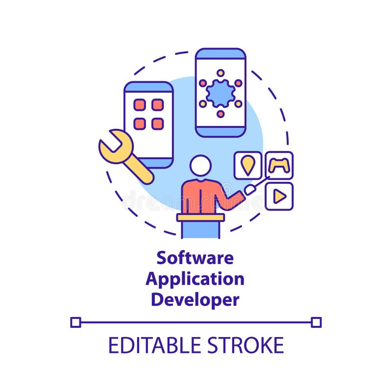 Software Application Developer Concept Icon Stock Vector Illustration