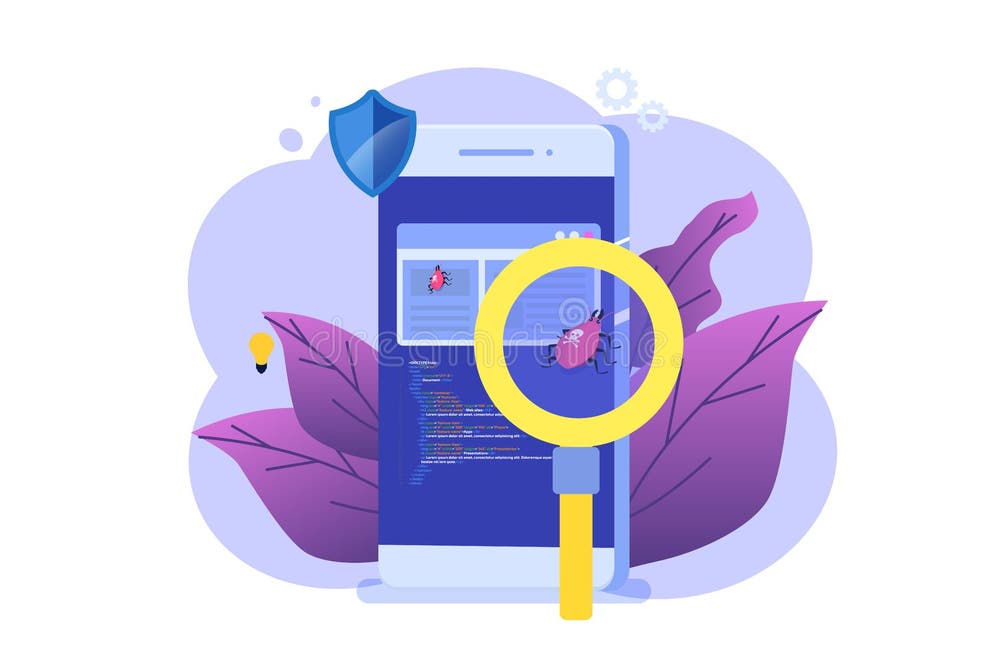 Software or Application Flat Vector Concept. Debugging Development ...