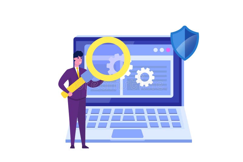 Software or Application Flat Vector Concept. Debugging Development ...