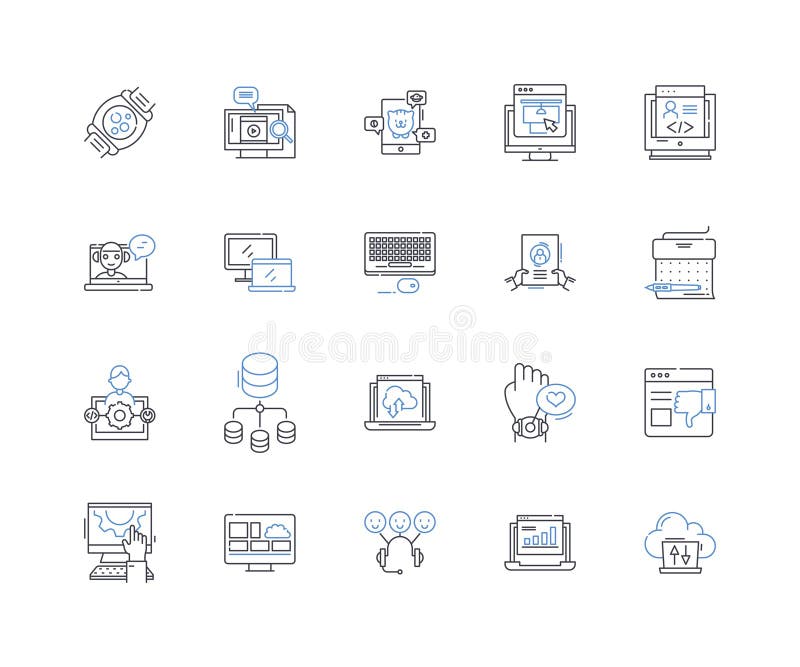Software Application Line Icons Collection Functionality User Friendly Integration
