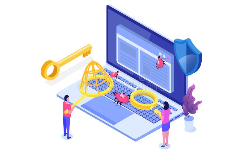 Software Or Application Testing Isometric Vector Concept Debugging Development Process Stock