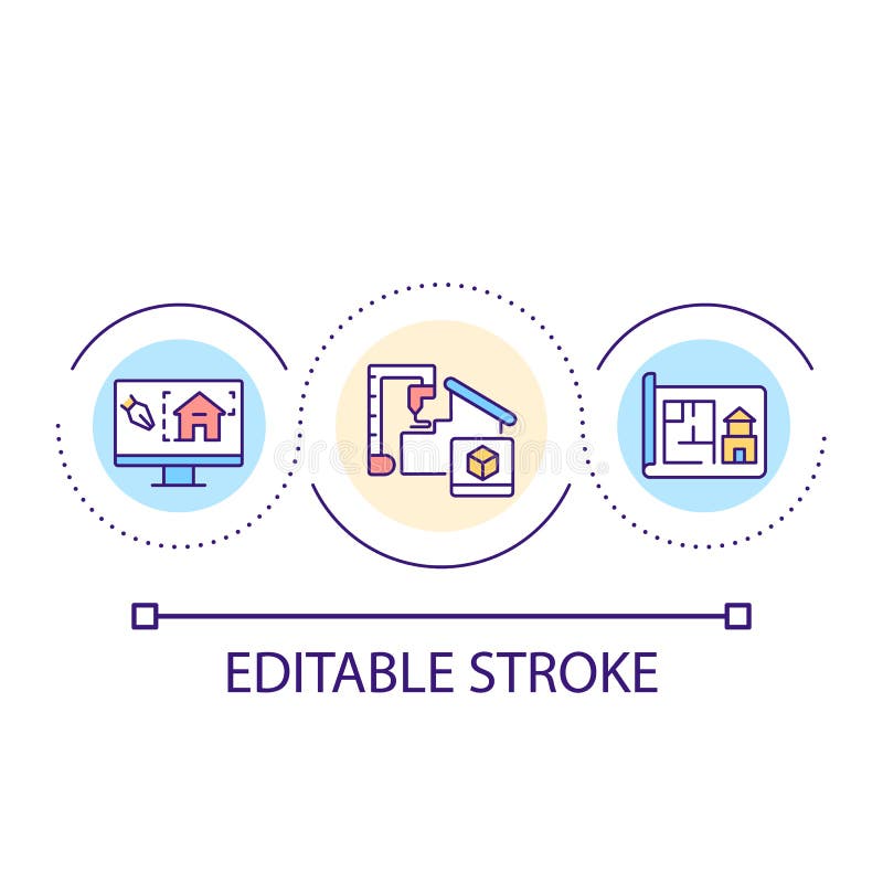 Software for Architectural Projects Loop Concept Icon Stock Vector - Illustration of concept ...