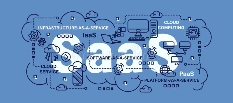 Software As a Service or SaaS . Cloud Computing Concept . Word with ...