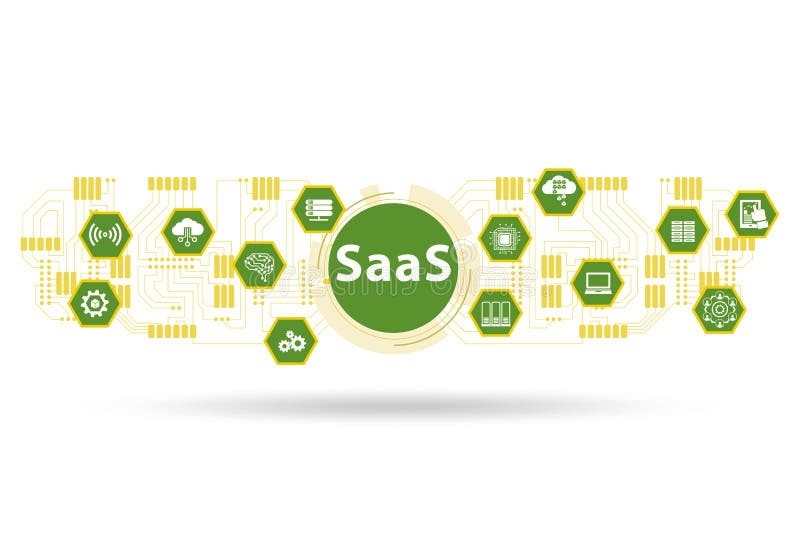 Software As a Service - SaaS Concept Stock Illustration - Illustration ...