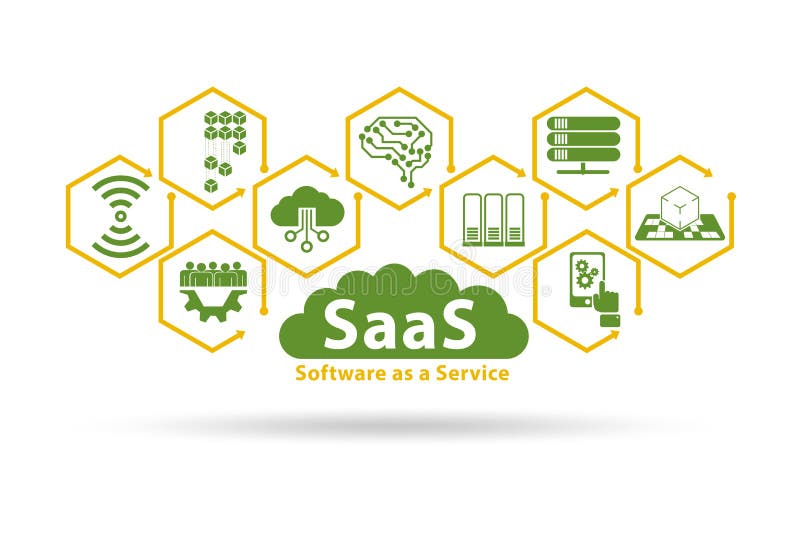 Software As a Service - SaaS Concept Stock Illustration - Illustration ...