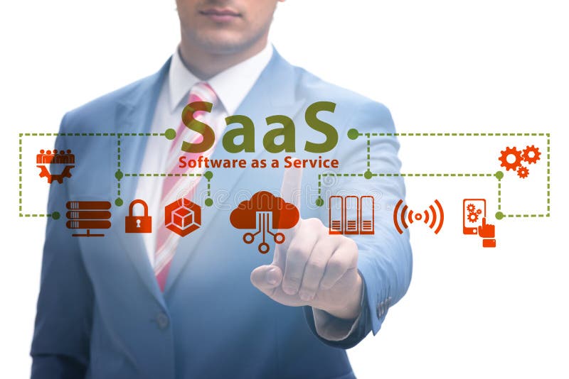 Software As a Service - SaaS Concept with Businessman Stock ...