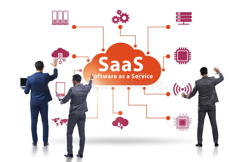 Software As a Service - SaaS Concept with Businessman Stock Photo ...