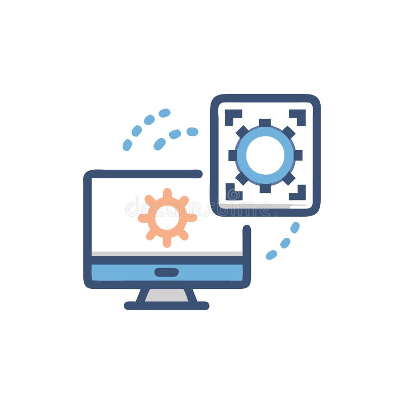 Software As a Service Technology Icon Stock Illustration - Illustration ...