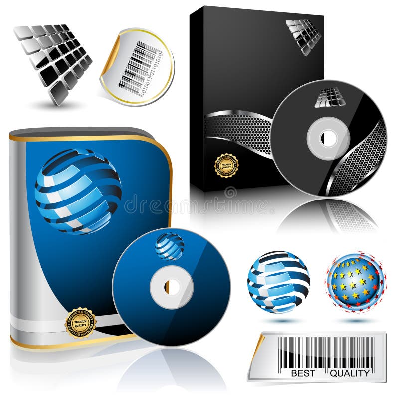 Box with medical software stock vector. Illustration of disk - 11671647