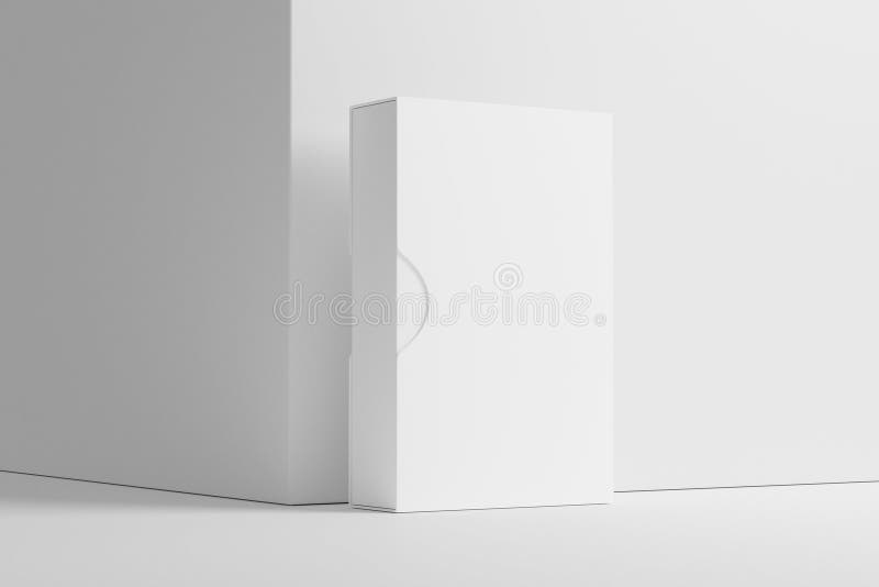 Software Box Wth Slip Case White Blank 3D Renderning Mockup Stock ...