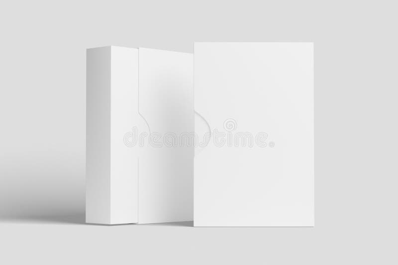 Software Box Wth Slip Case White Blank 3D Renderning Mockup Stock ...