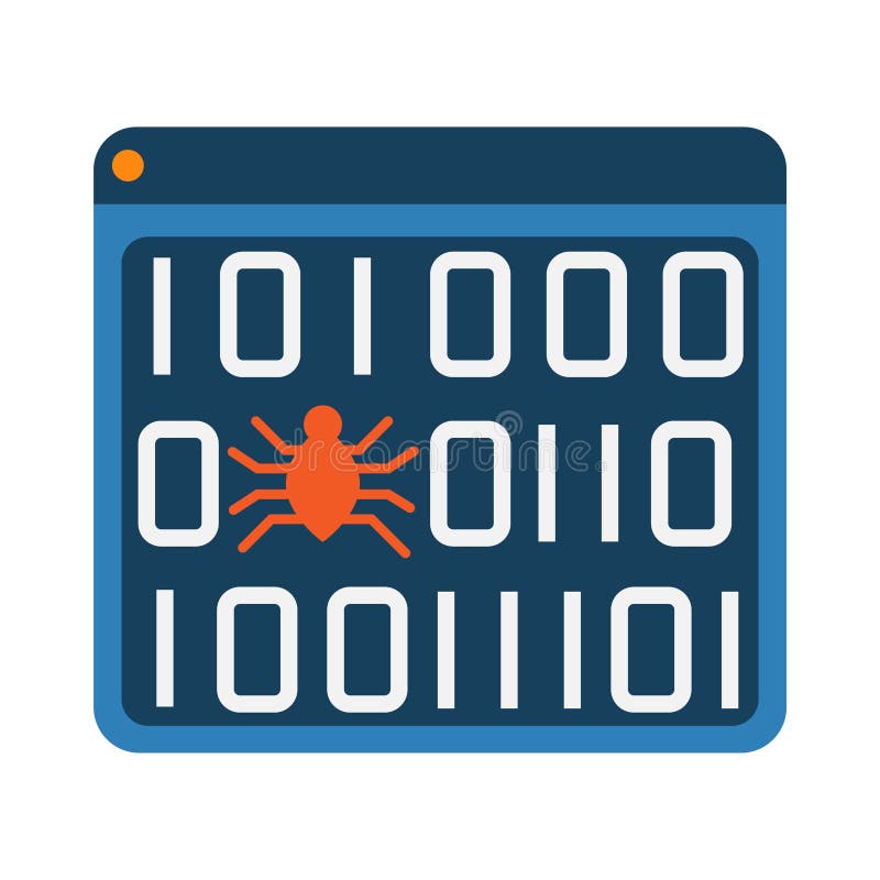 Software Bug Error Virus In Program Binary Code Abstract Icon Stock