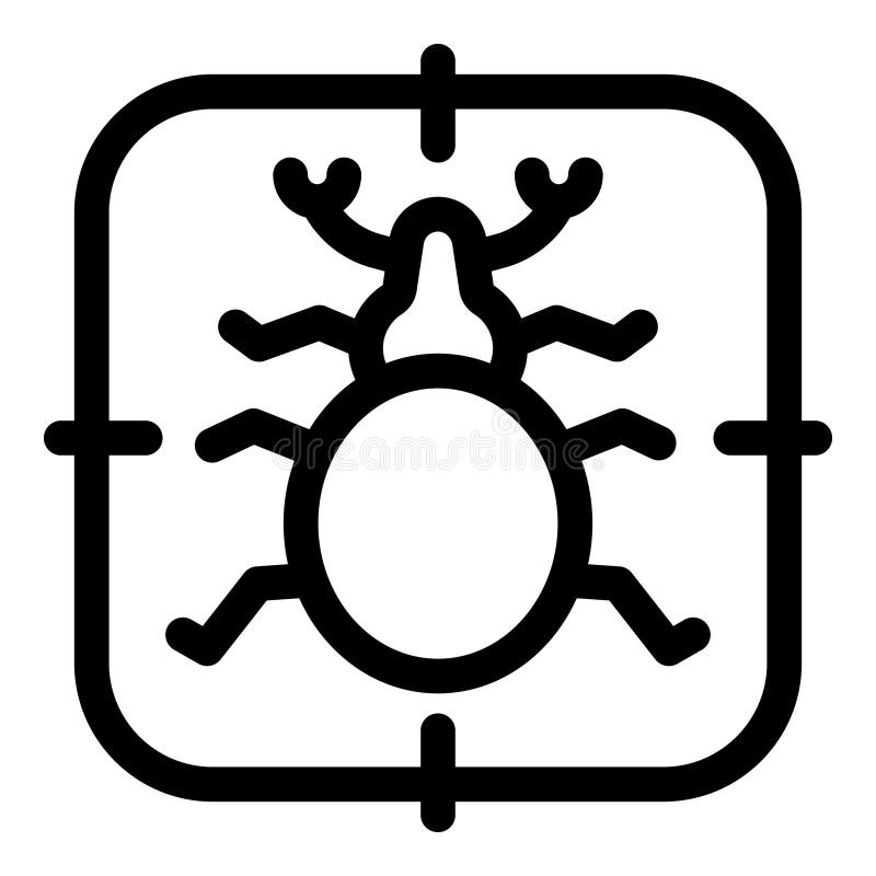 Software Bug Fixing Process with Crosshair Targeting Icon Stock ...